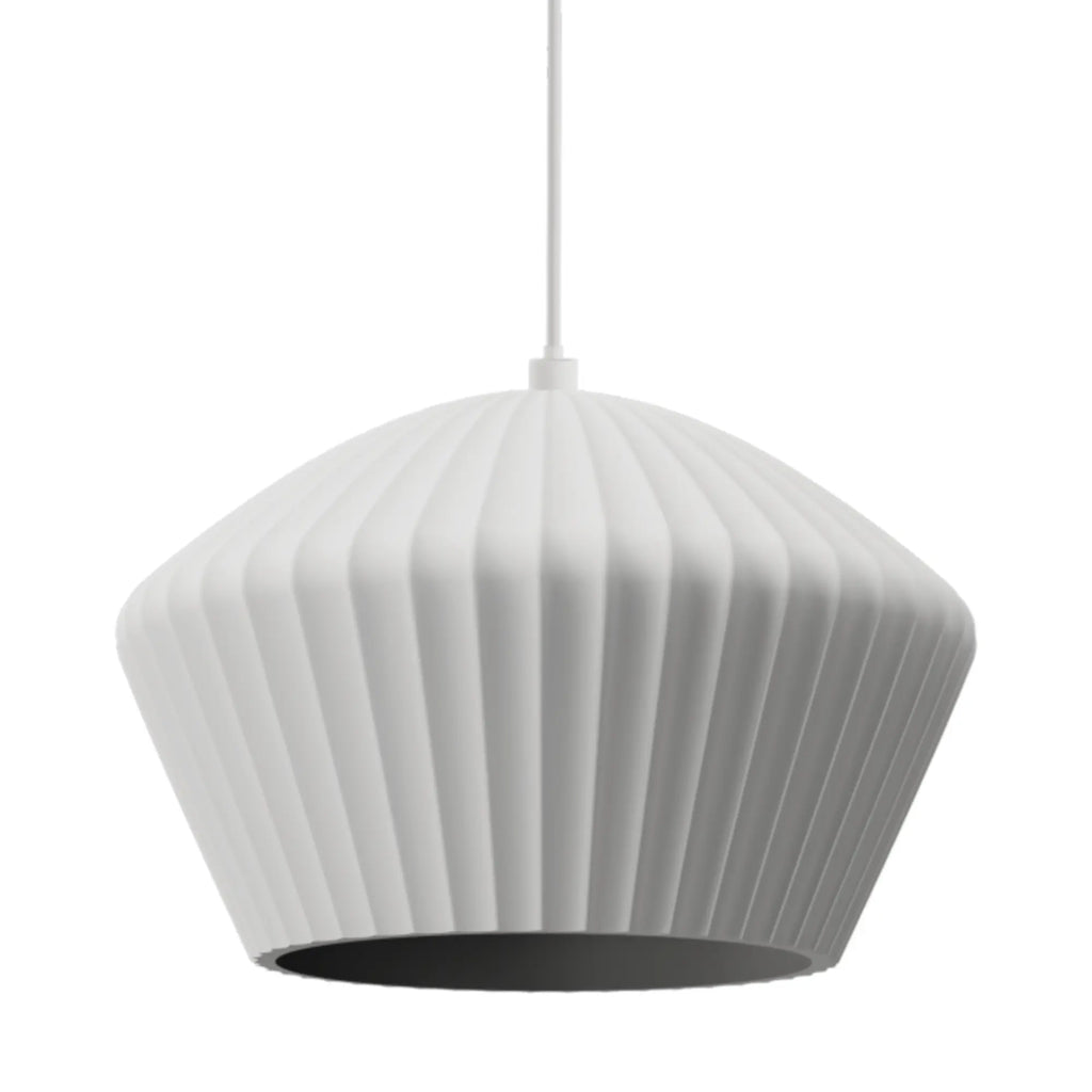 Munia Ribbed Paintable Gypsum Plaster Finish Pendant Light – Roundabout ...