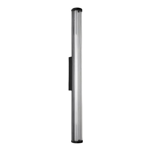 Junco LED Exterior Ribbed Glass Linea IP65 Wall Light Black ...