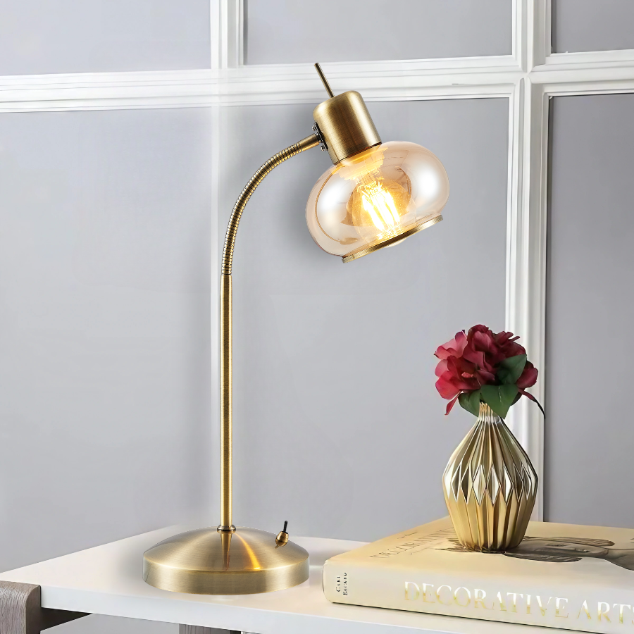 Marbell Adjustable Reading Lamp with Glass Shade – Roundabout Lighting