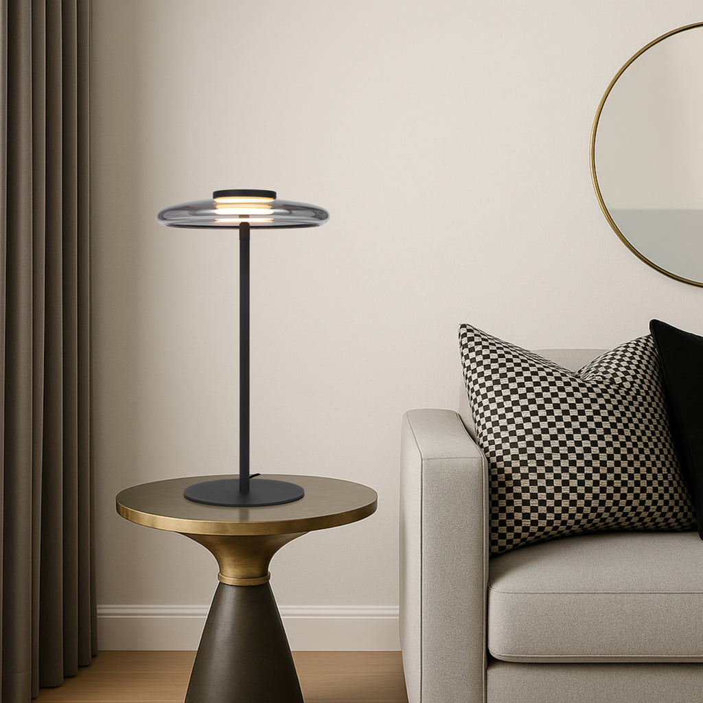 Amity LED Glass Disc Table Lamp – Roundabout Lighting