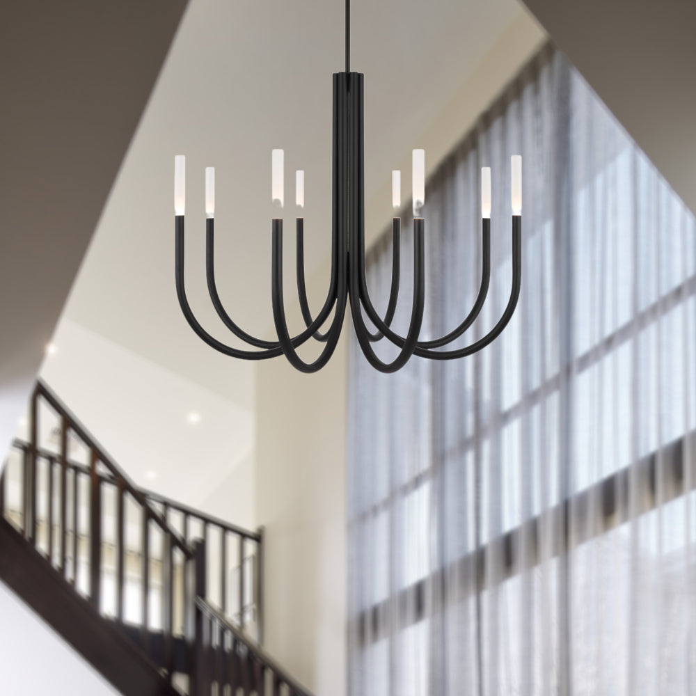 Joshua 8 Light LED U Arm Chandelier/Candelabra Pendant Light ...