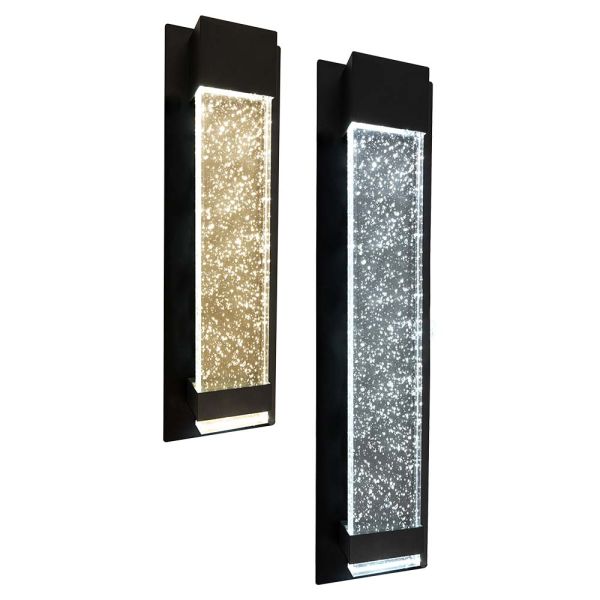 Coot LED Exterior Bubble Glass Linea Outdoor Wall Light Black ...