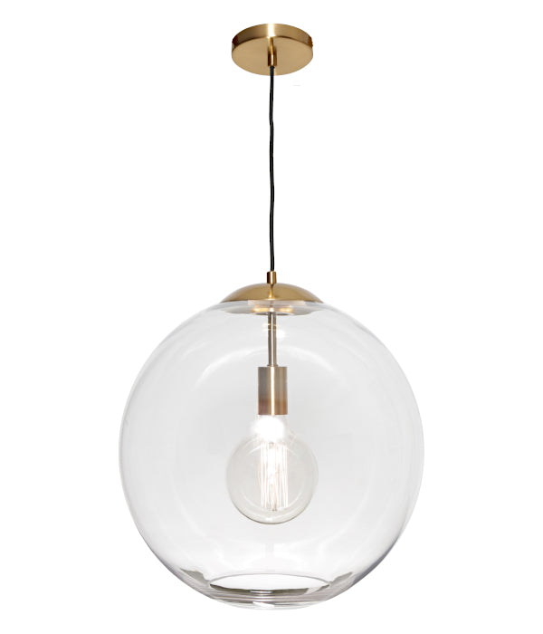 Orpheus 1 Light Clear Glass Ball Pendant Light – Roundabout Lighting