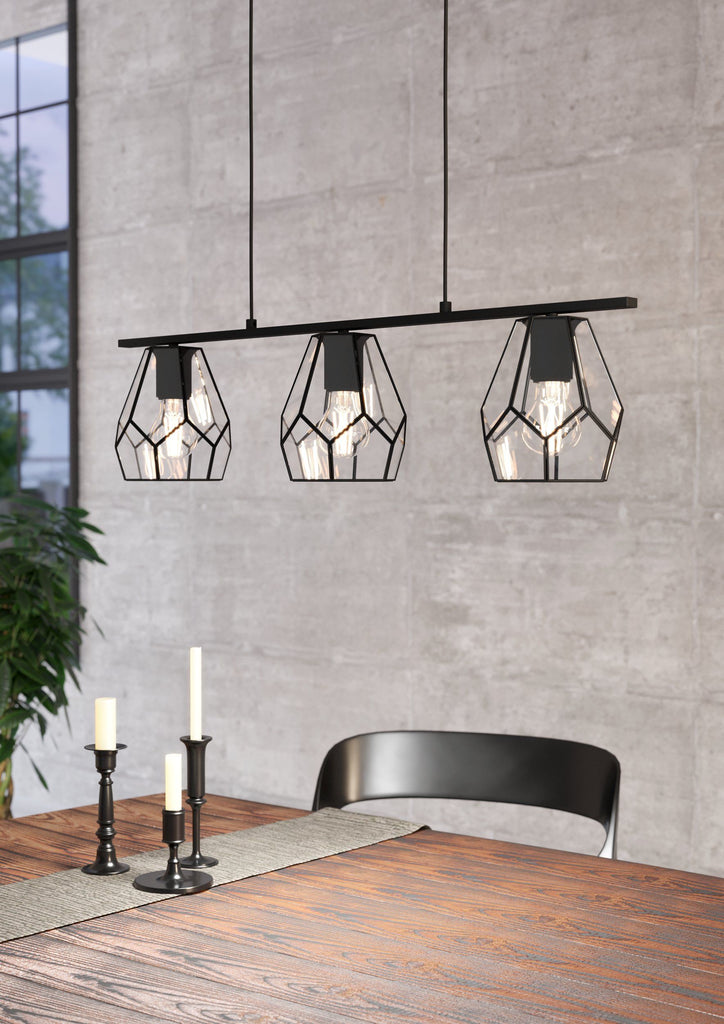Mardyke Pendant Light Black/Clear Glass – Roundabout Lighting