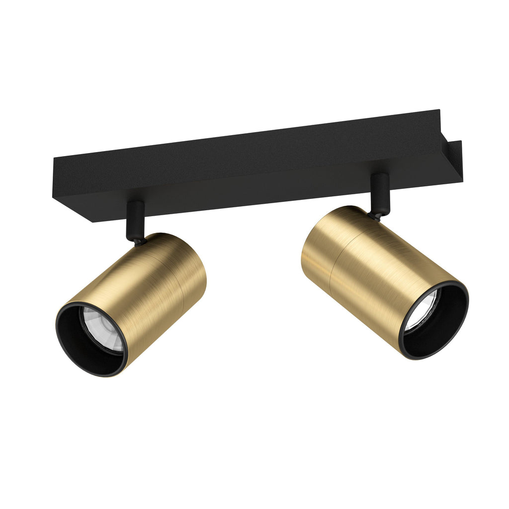 Cumaribo LED GU10 Spotlight Black with Brushed Brass – Roundabout Lighting