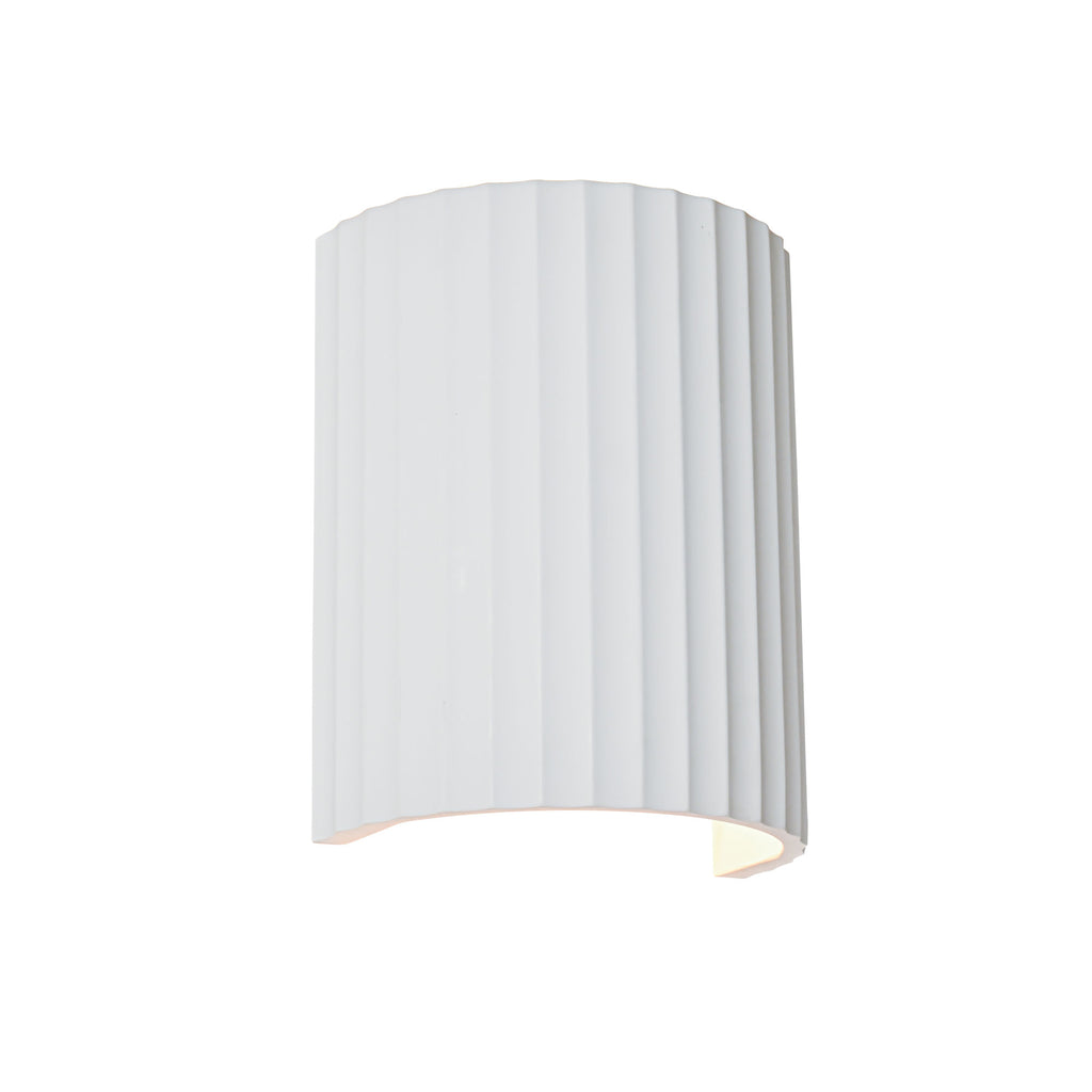 Mia Ribbed Plaster Finish Wall Sconce Light – Roundabout Lighting