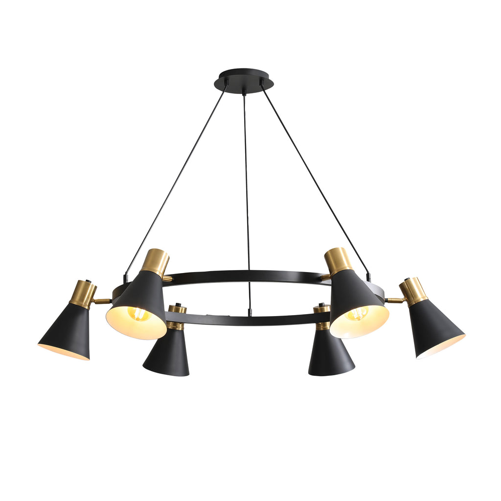 Norbert Adjustable Spotlight Metal Pendant Light Black/Satin Brass ...