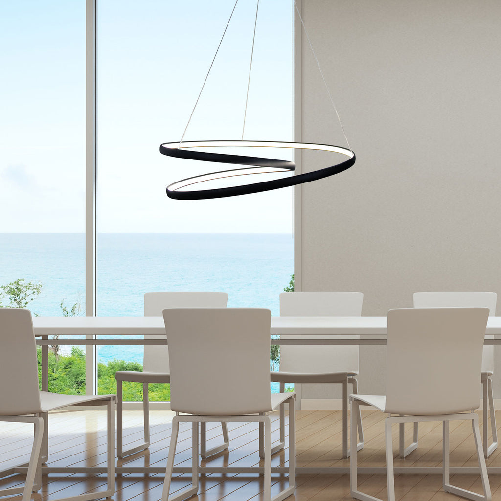 Infinity 70cm 50w LED Hanging Round Twist Halo Ring Pendant Light ...