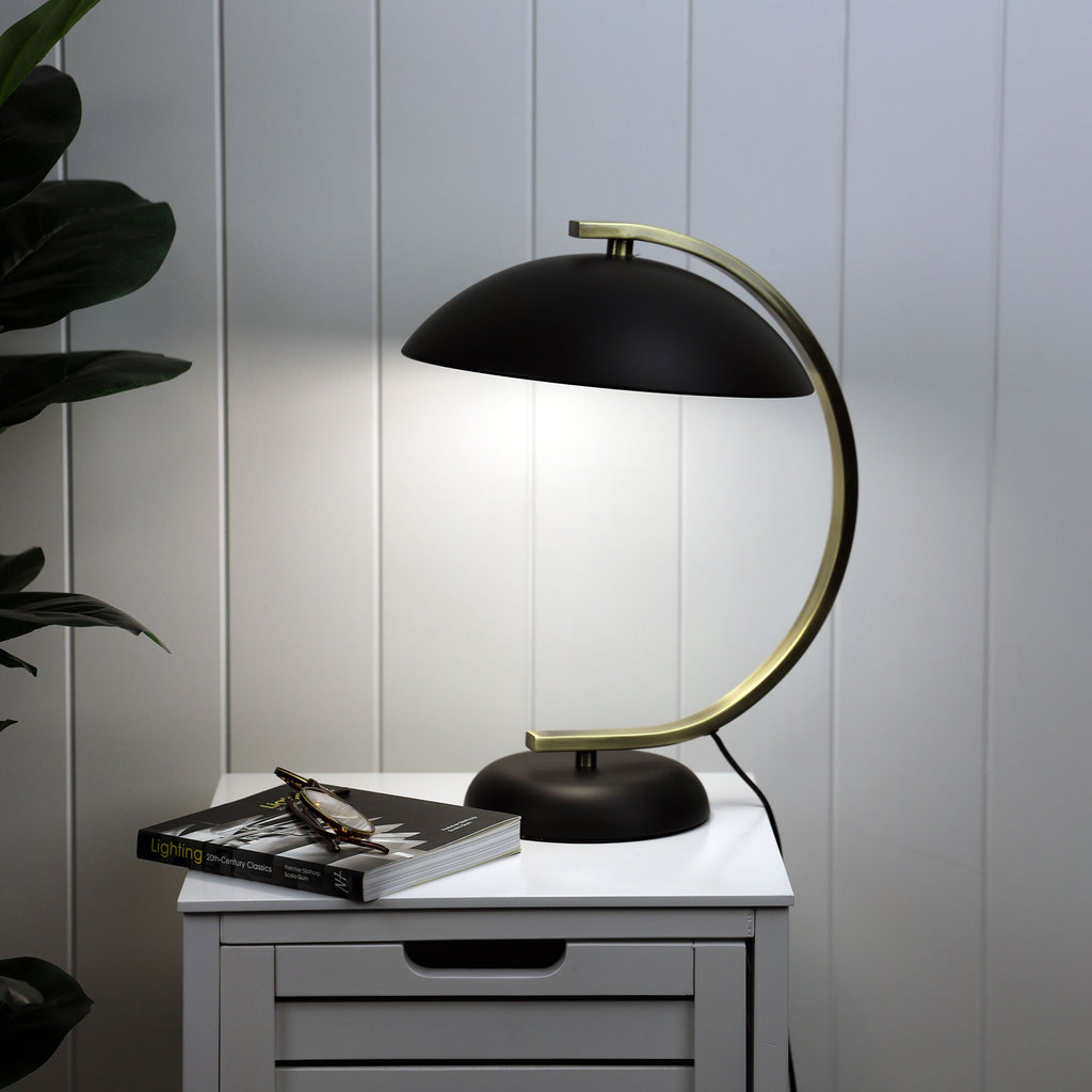 Deco Arc Table Lamp Black – Roundabout Lighting