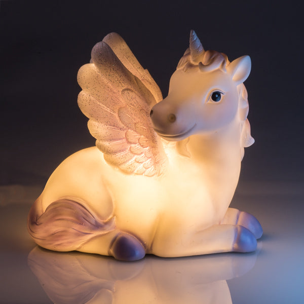 Unicorn LED Kids Table Lamp Nigh Light White/Purple – Roundabout Lighting
