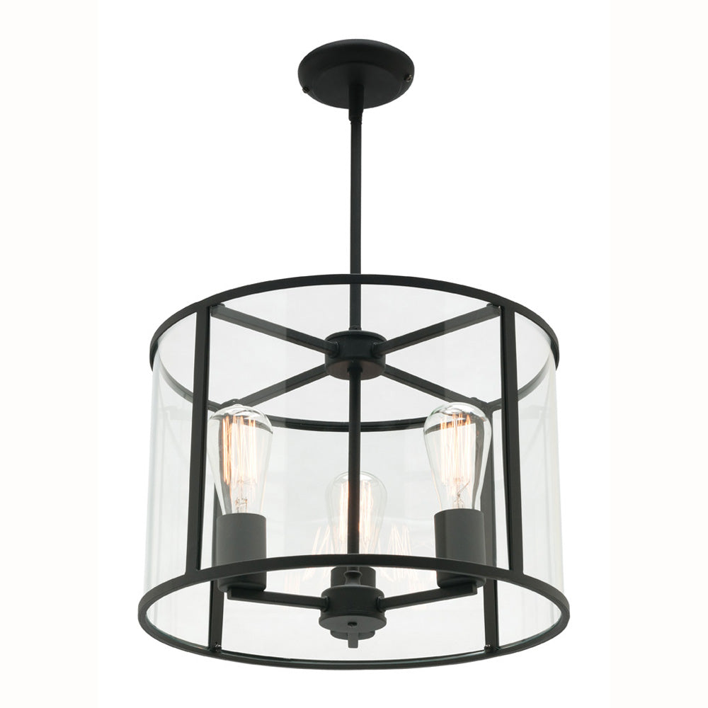 Liverpool Pendant Light Black/Clear – Roundabout Lighting