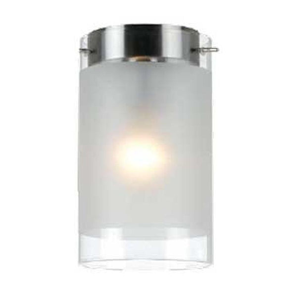 Tommy DIY Frost Clear/Frost Glass Batten Fix Ceiling Light Nickel ...