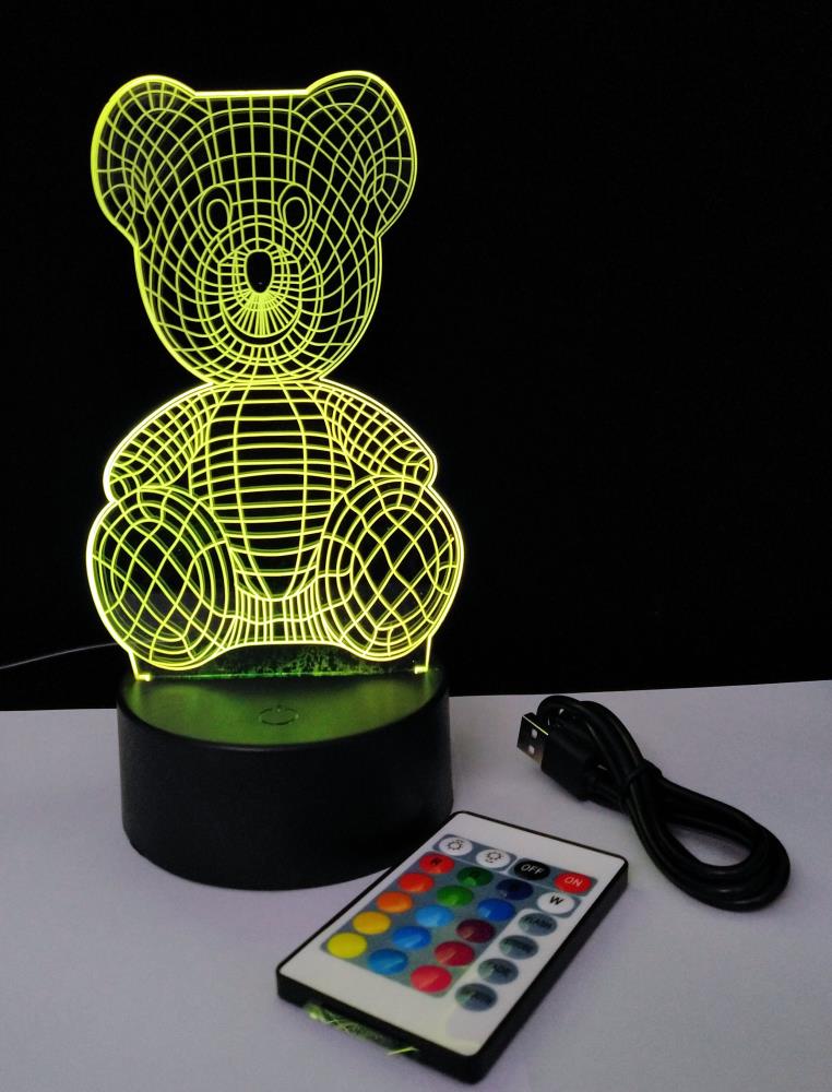 3D LED Lamp Night Light Owl/Butterfly/Soccer Ball/Dinosaur/Bear ...