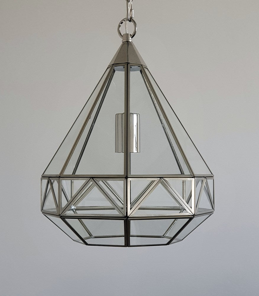 Toongabbie P2007 1lt Diamond Glass Pendant Light – Roundabout Lighting